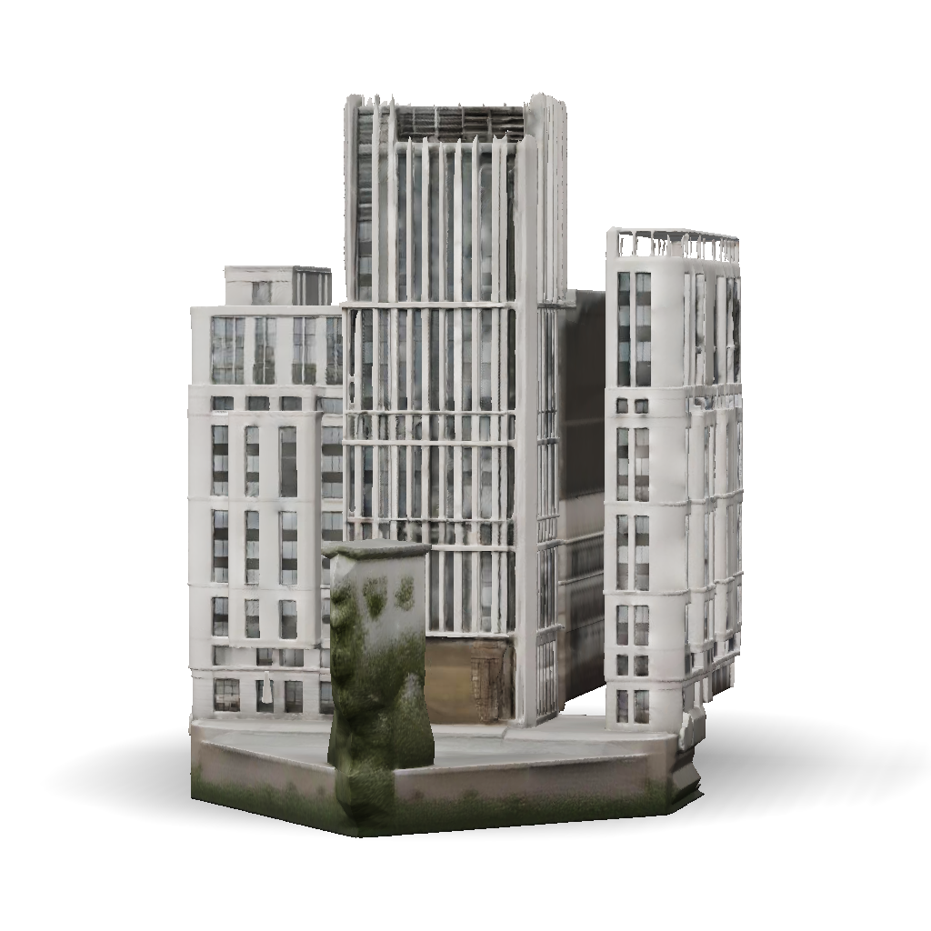 3D Model: multi story modern high rise building with white façade glass ...