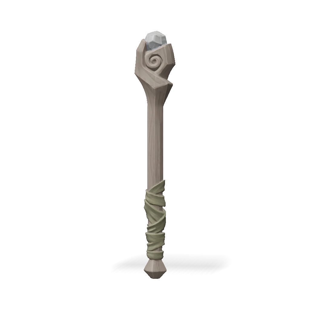 3D Model: Stylized Low Poly Wooden Wand Fantasy Medieval RPG Weapon ...